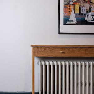 Oak Radiator Console Table - Hand Made to Order - 2 Leg - Etsy UK