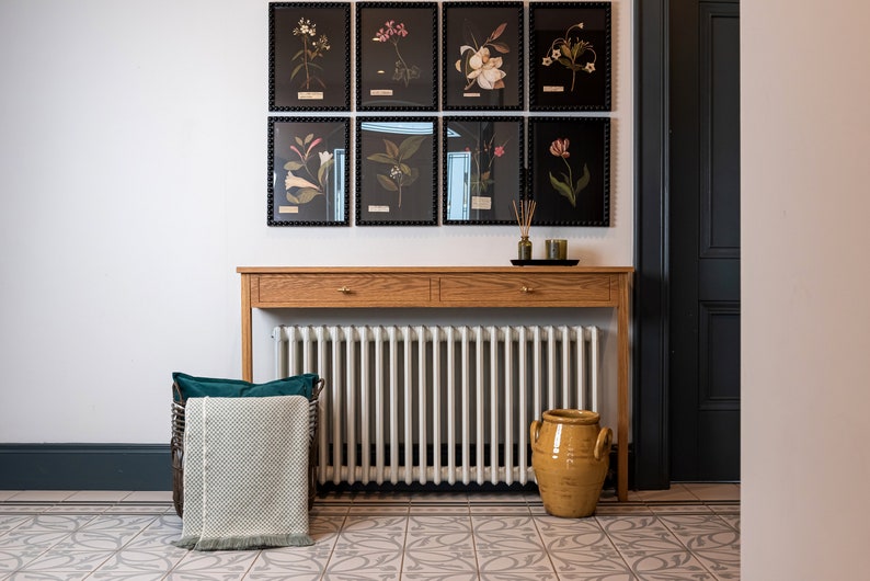 Oak Radiator Console Table - Hand Made to Order - 2 Leg - Etsy UK