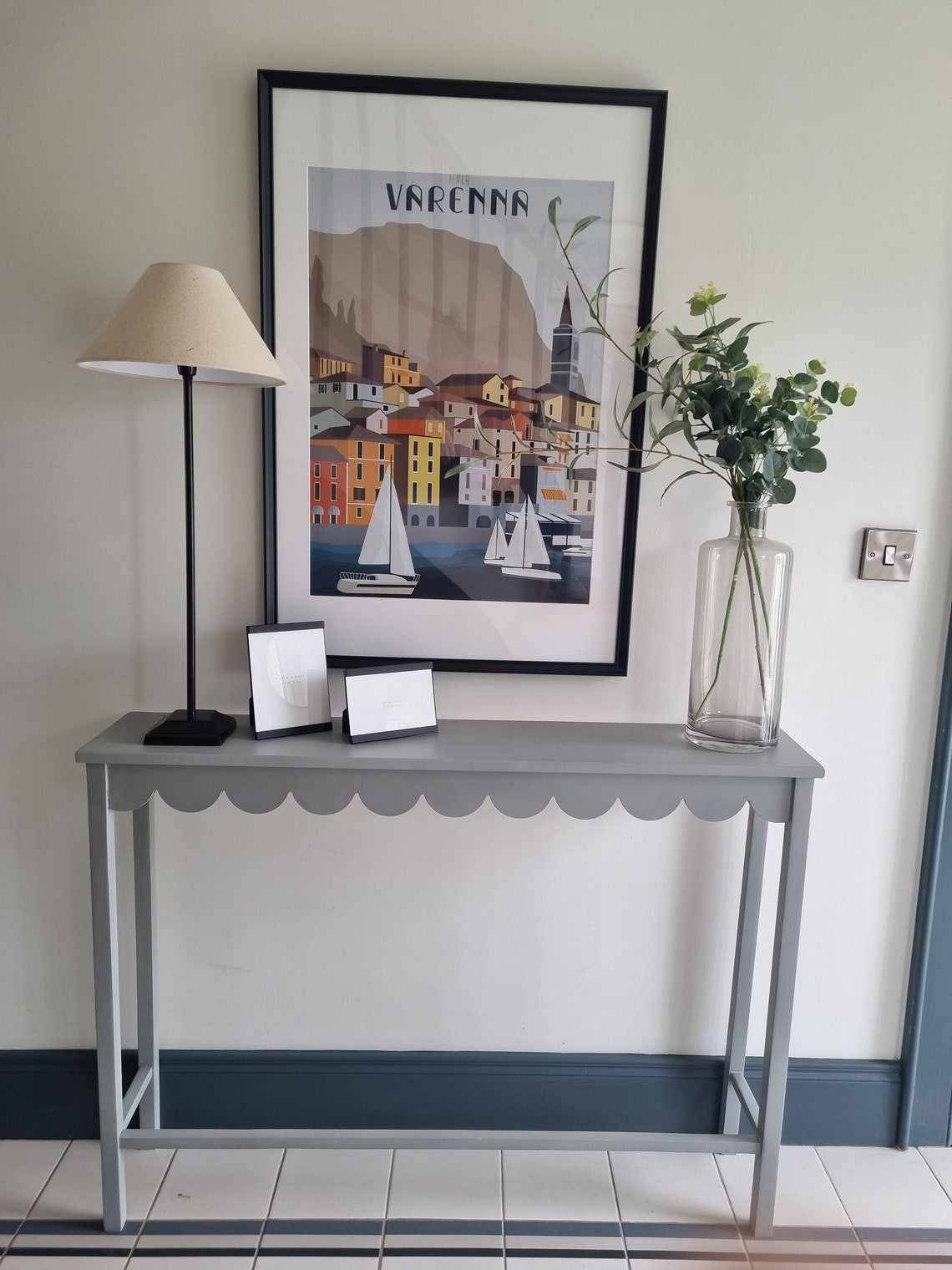 Radiator Console Table Cover Scallop Wavy Edge. Hand Made to Order - 4 ...