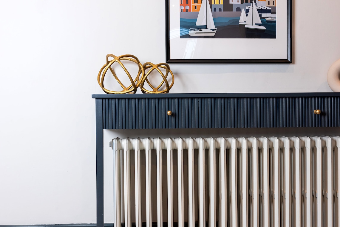 Radiator Console Table Cover Fluted Beaded Reeded. Hand Made to Order ...