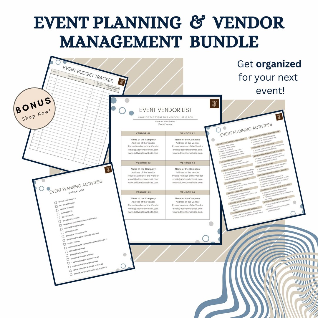 Event Planning Event Planner Event Organizer Vendor List Template ...