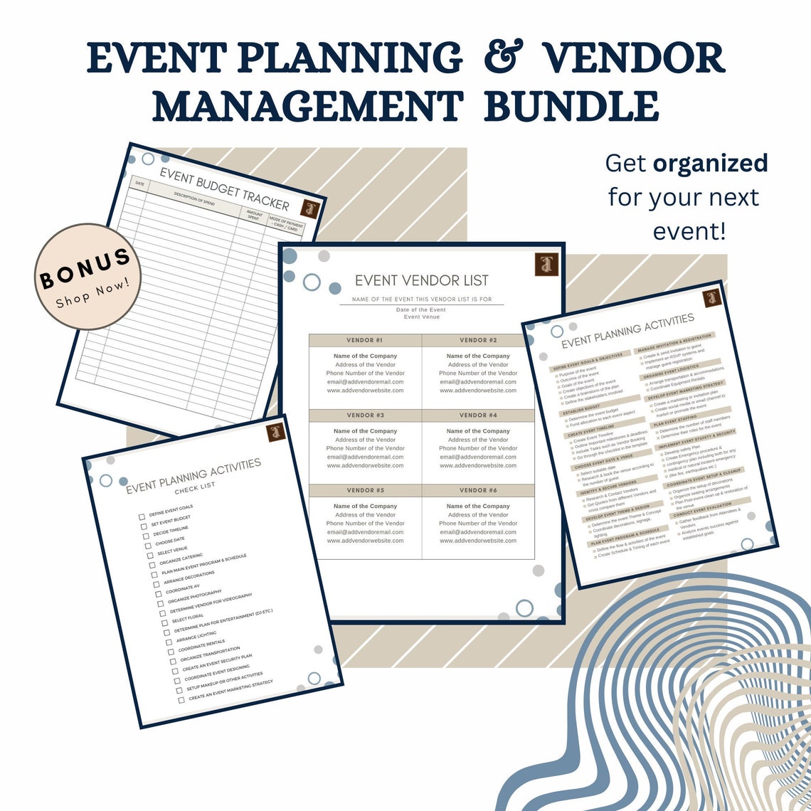 Event Planning Event Planner Event Organizer Vendor List Template ...