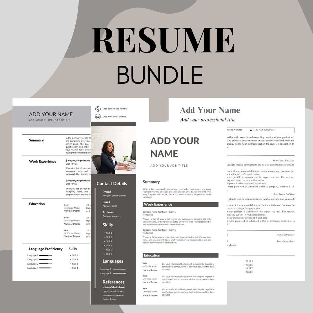 Resume Bundle | Clean Resume | Professional Resume | CV Template ...