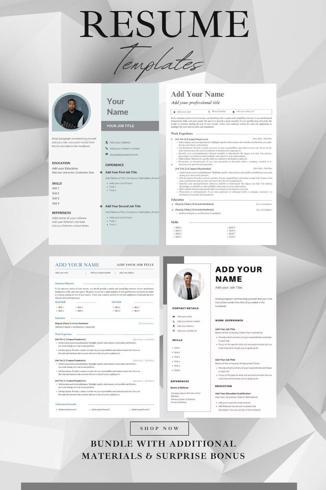 Canva Templates, Resume Templates, Digital Templates, Templates ...