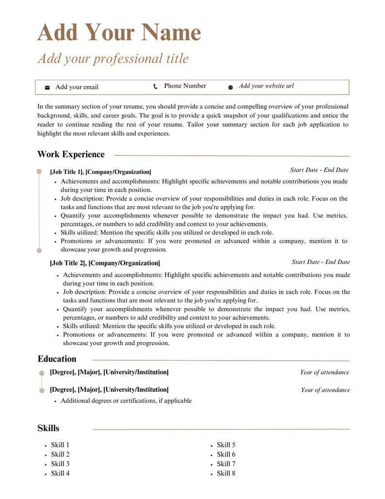 Resume Template, CV Template, Resume CV, Creative Resume, Professional ...