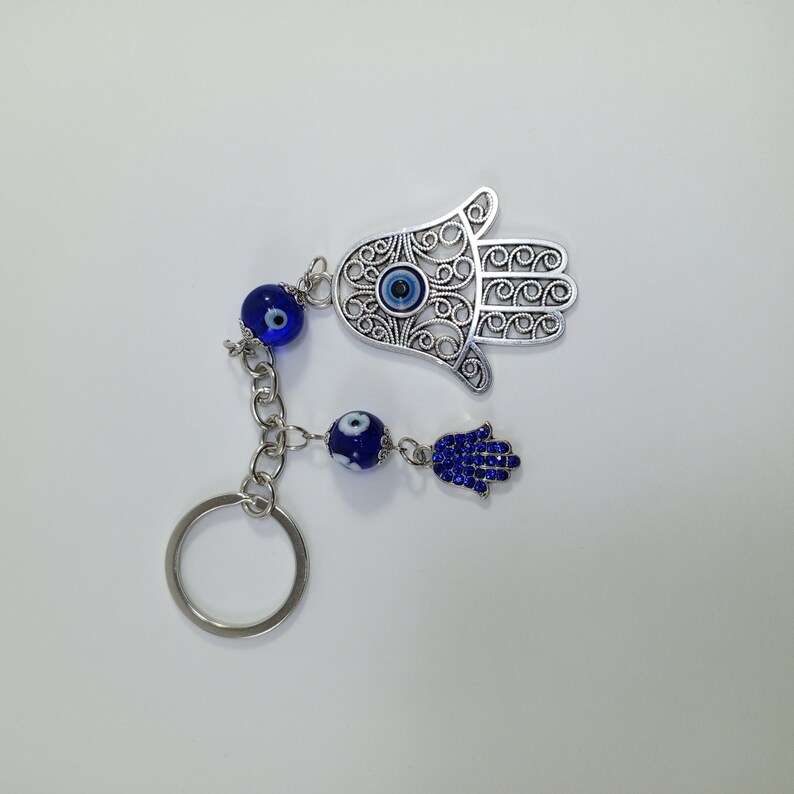 Evil Eye Glass Keychain, Evil Eye Ward, Evil Eye Gift Idea, Hand of God ...