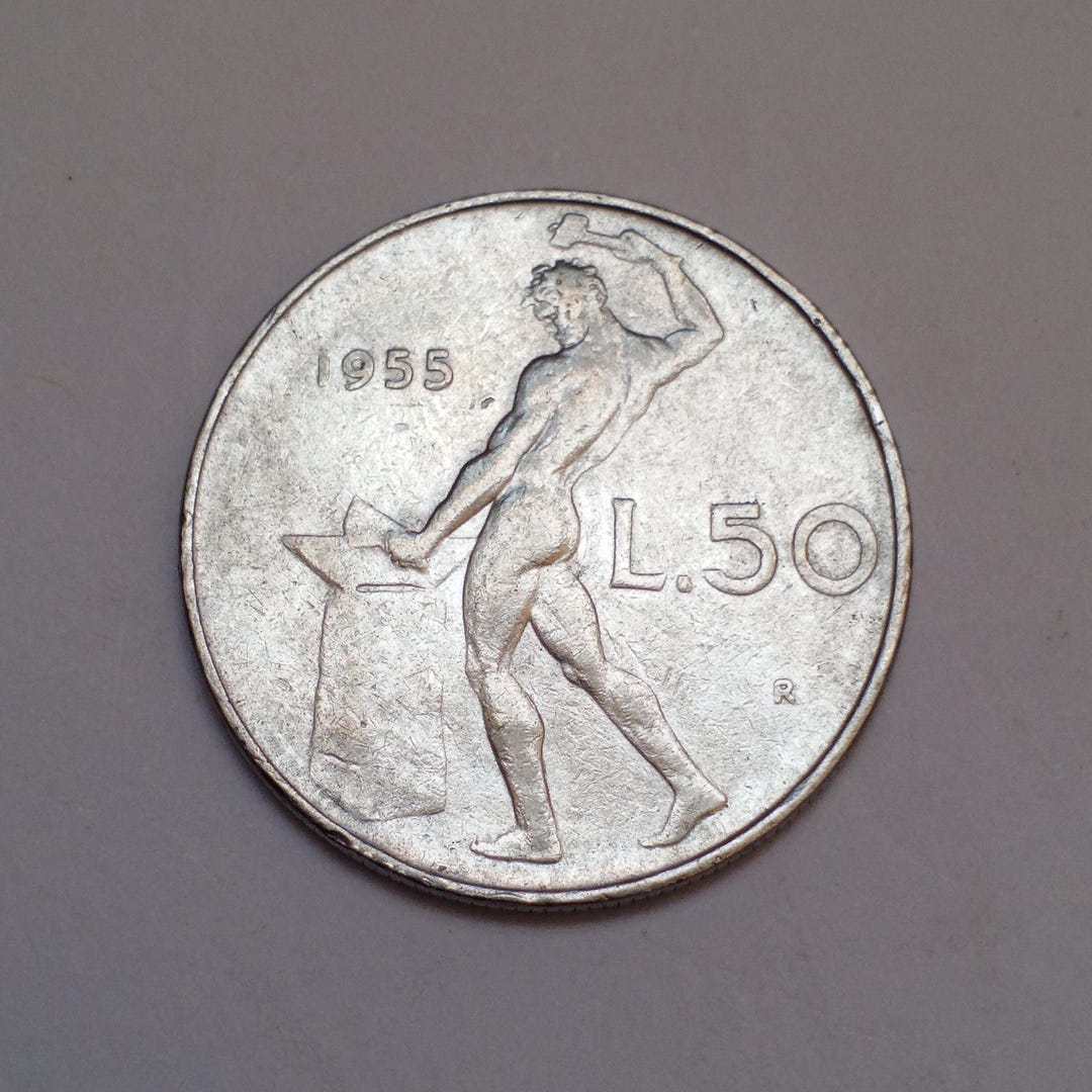 Rare Italian 50 Lira Coin 1955 – Collectible Vintage Currency - Etsy
