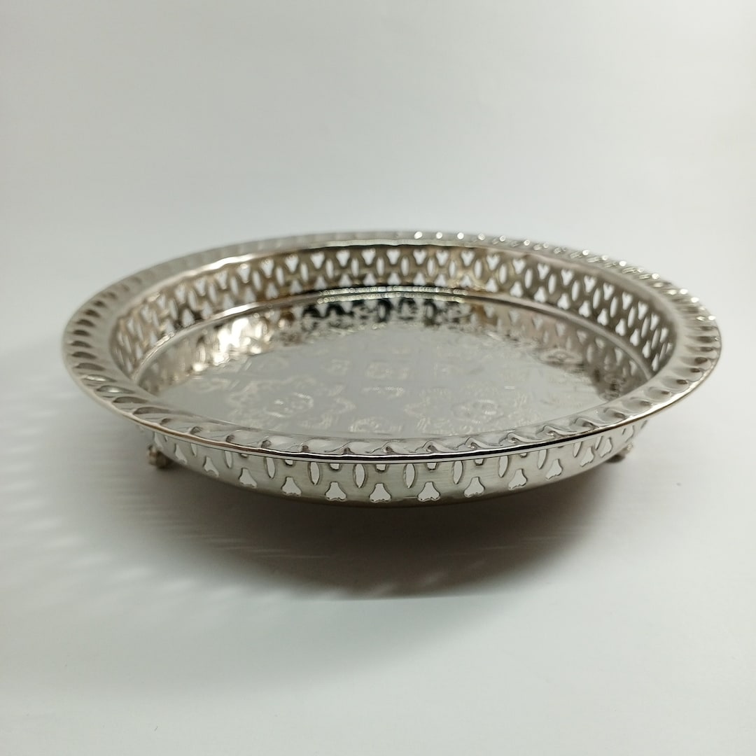Moroccan Handmade Silver Tea Tray, Authentic Moroccan Engraving, Food ...