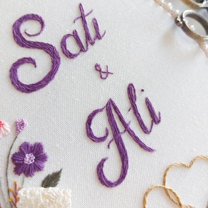 Wedding Gift Baby Name Embroidery Hoop Personalized Gift Bridal Shower ...