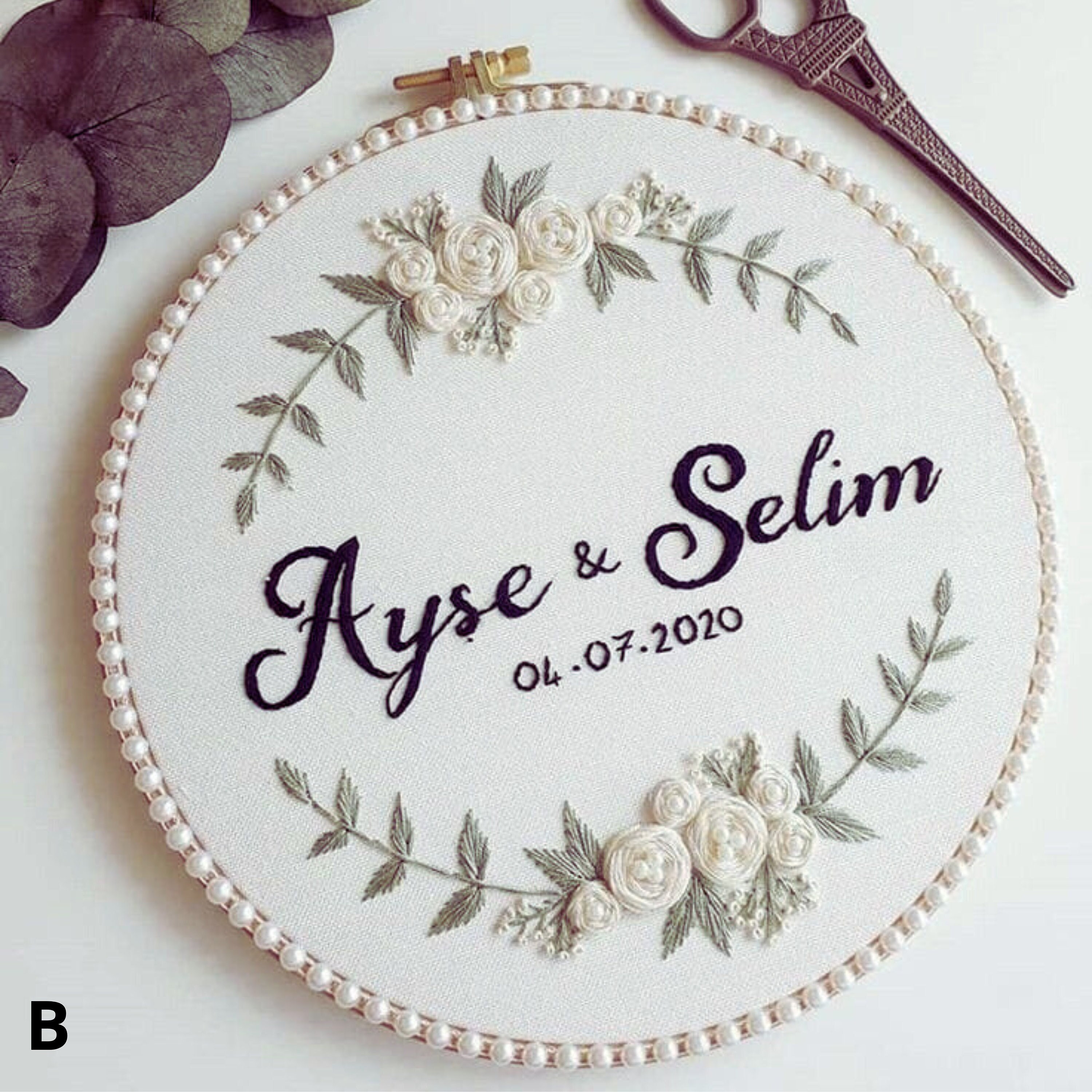 Wedding Gift Baby Name Embroidery Hoop Personalized Gift Bridal Shower ...