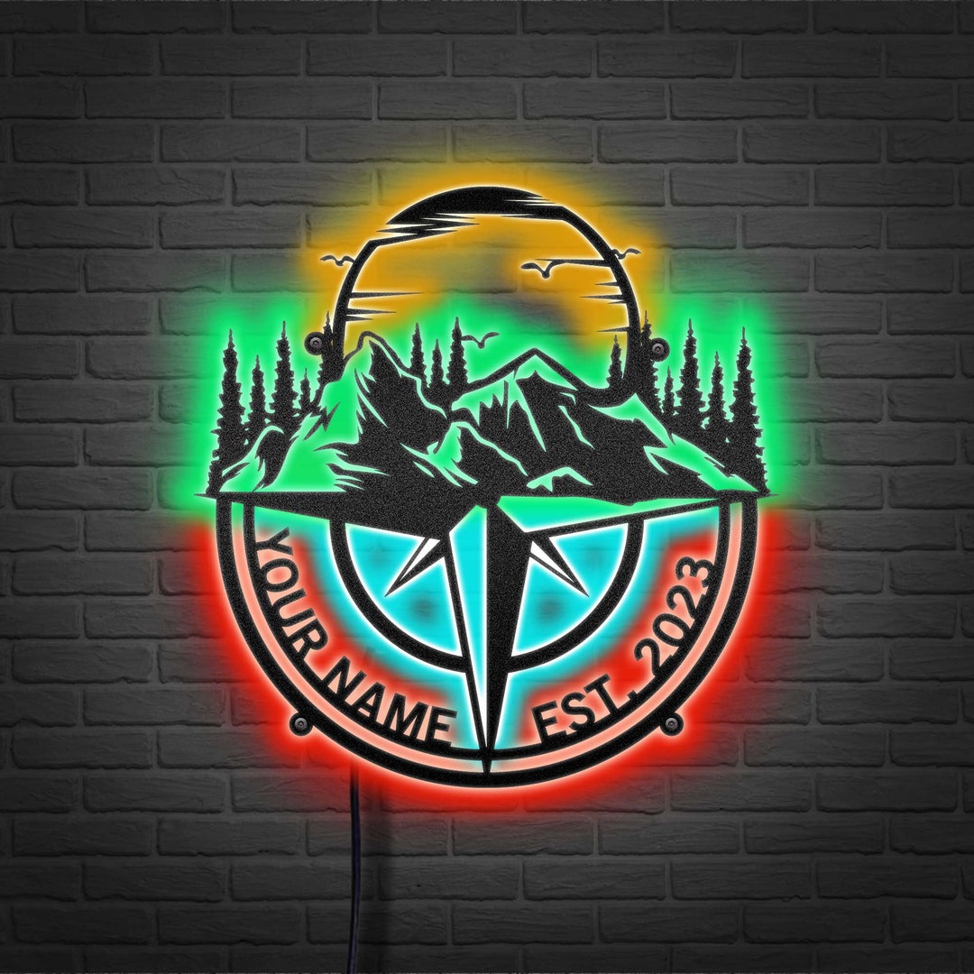 Custom Metal Wall Art Sign With LED Neon Light Name Sign - Etsy