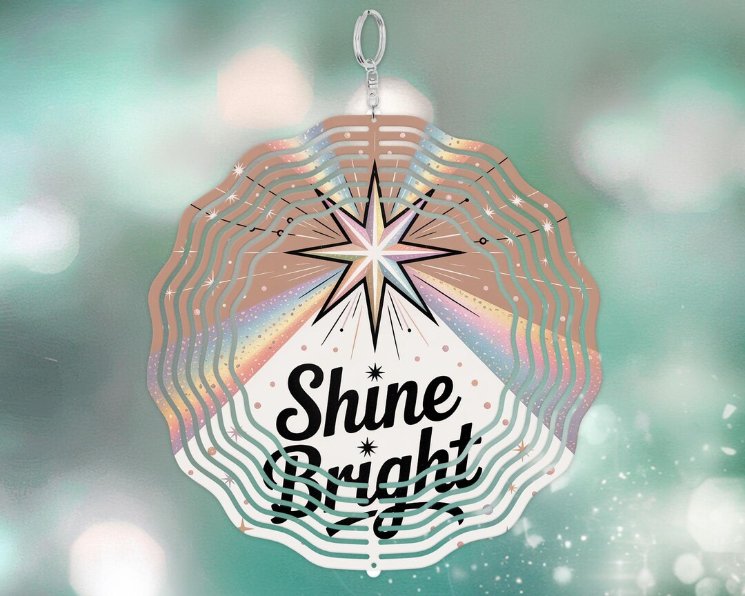 Shine Bright PNG for Windspinner Sublimation, Rainbow Starburst Design ...