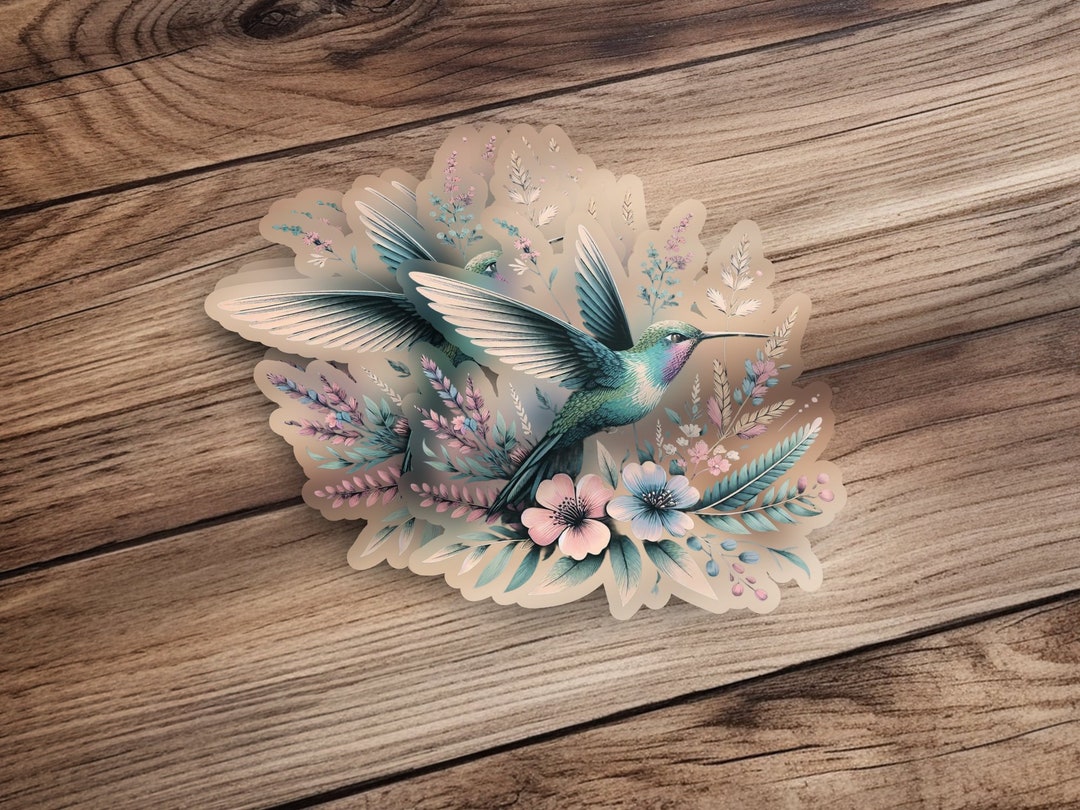 Hummingbird Flower Art Print, Digital Download Wall Decor, Floral Bird ...