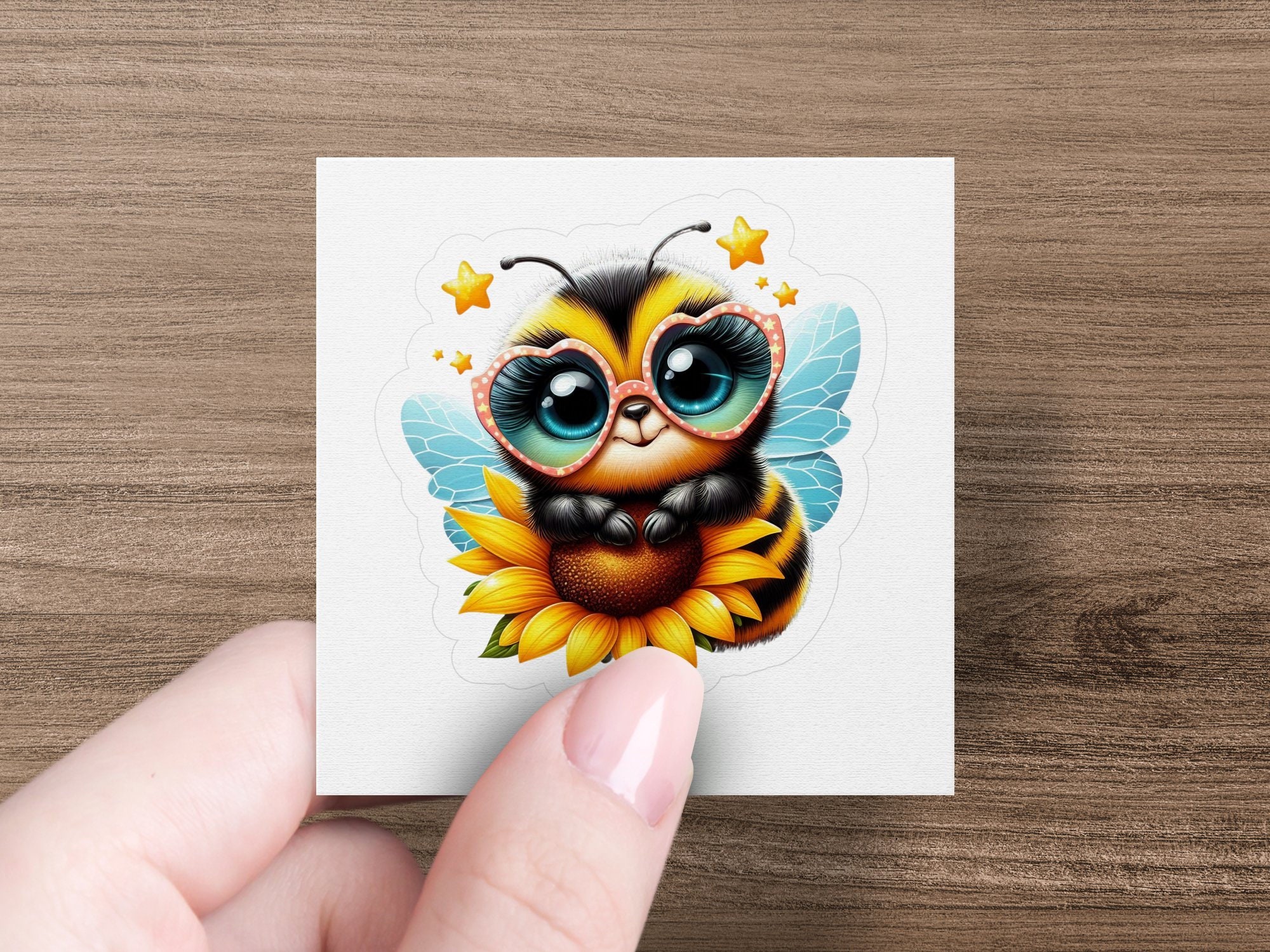 Cute Bee Art Print, Digital Download, Adorable Bee Illustration, Heart ...