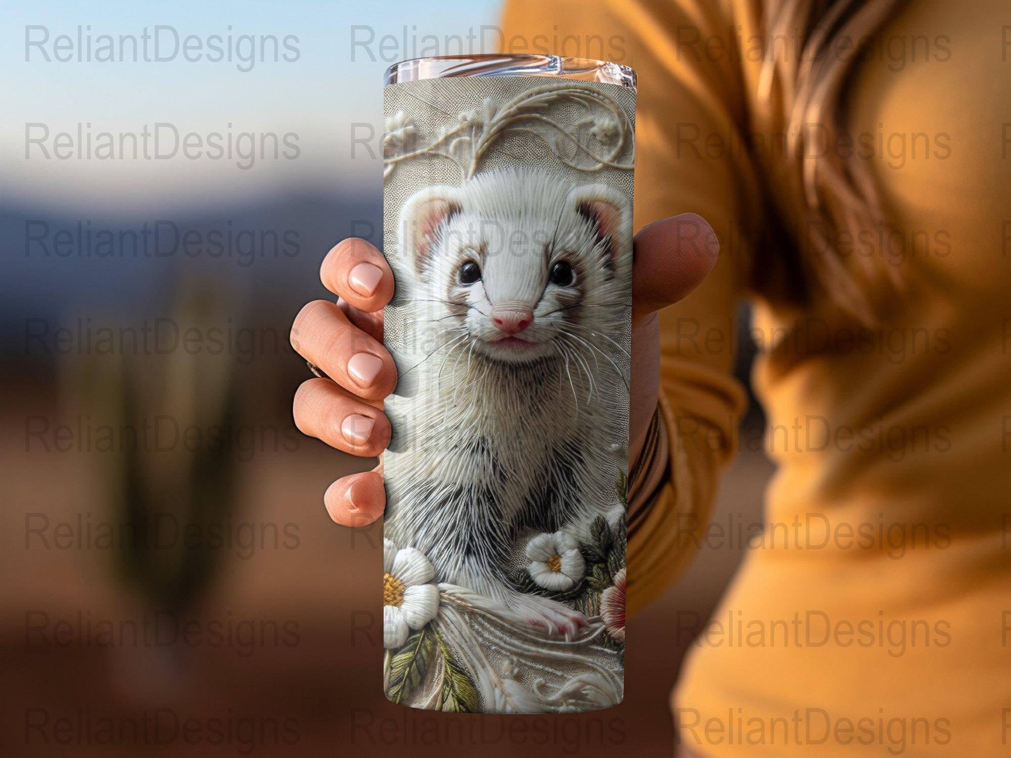 Cute Ferret 20 Oz Skinny Tumbler Sublimation Design Digital Download ...