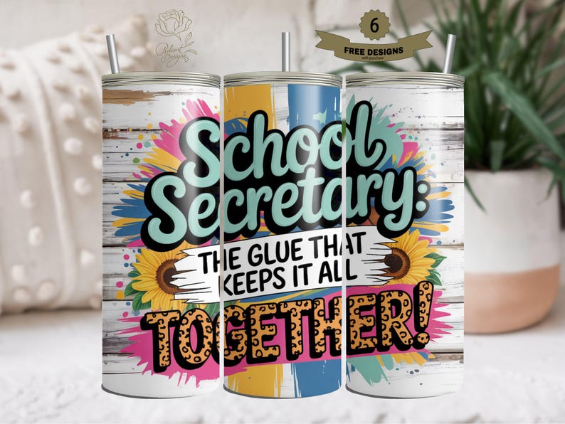 School Secretary 20oz Sublimation PNG Wrap, Digital Download, Gift for ...