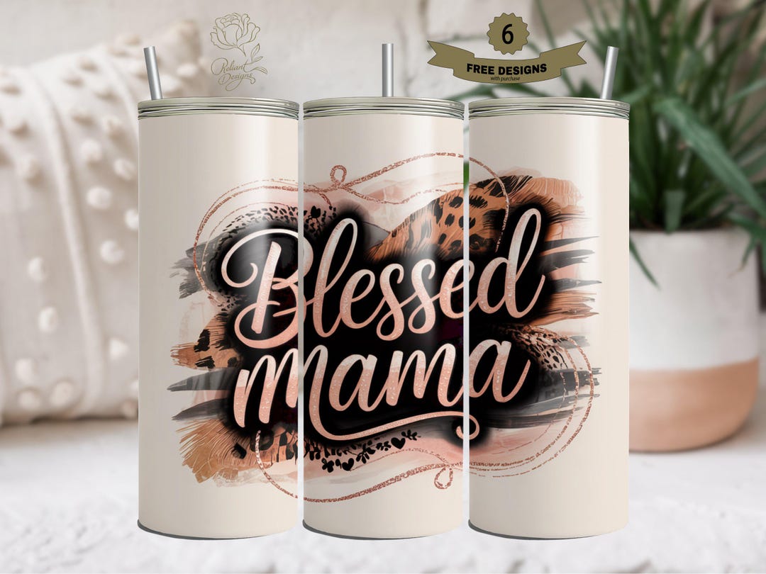 Mothersday Tumbler PNG, Leopard Blessed Mama Sublimation, 20oz Mom Life ...