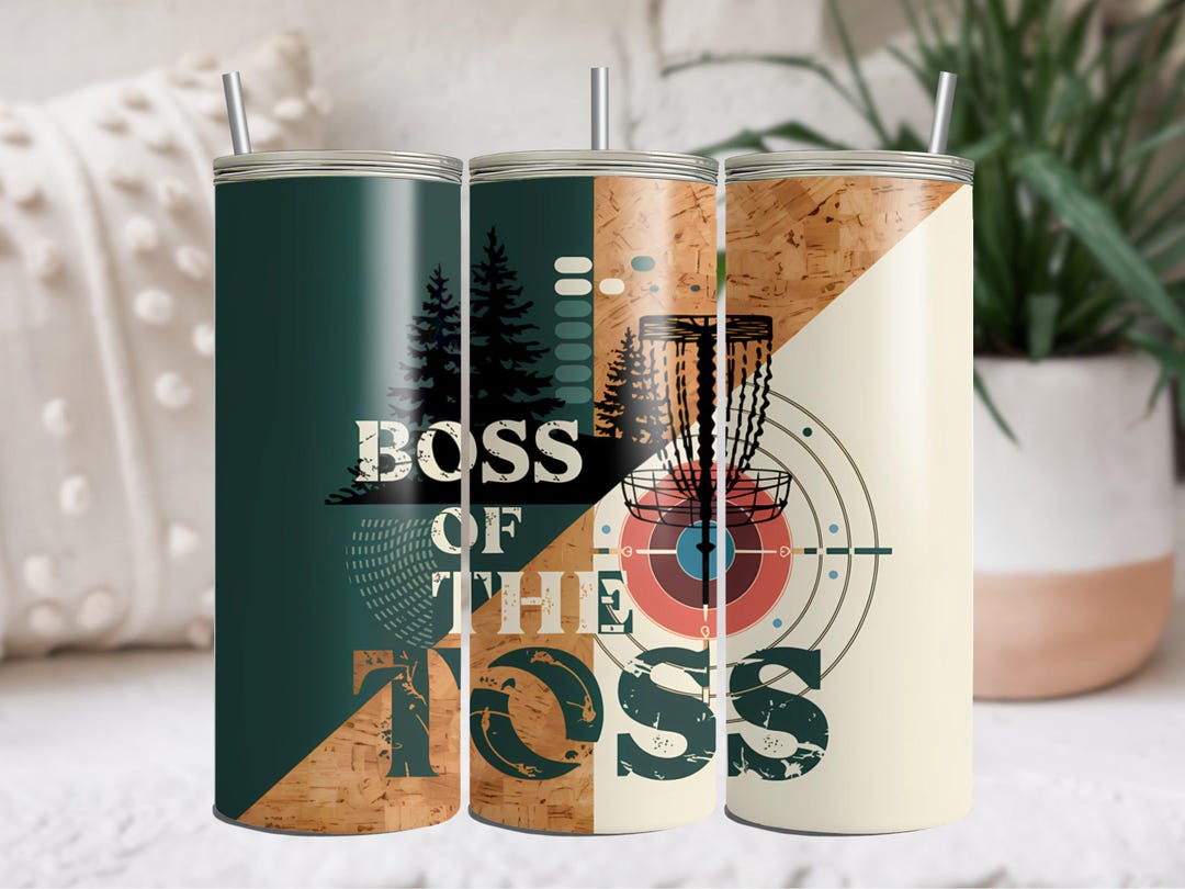 Disc Golf, Golfing, Boss of the Toss, Retro Trees, 20 Oz Skinny ...