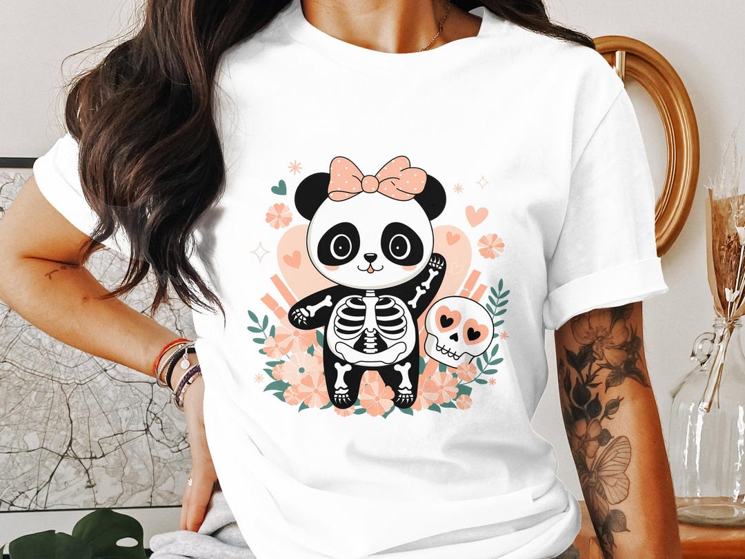 Cute Panda Skeleton Art, Halloween Sublimation Print, Digital Download ...