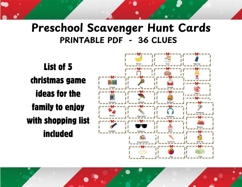 Indoor Preschool Christmas Scavenger Hunt, Christmas Scavenger, Hunt ...