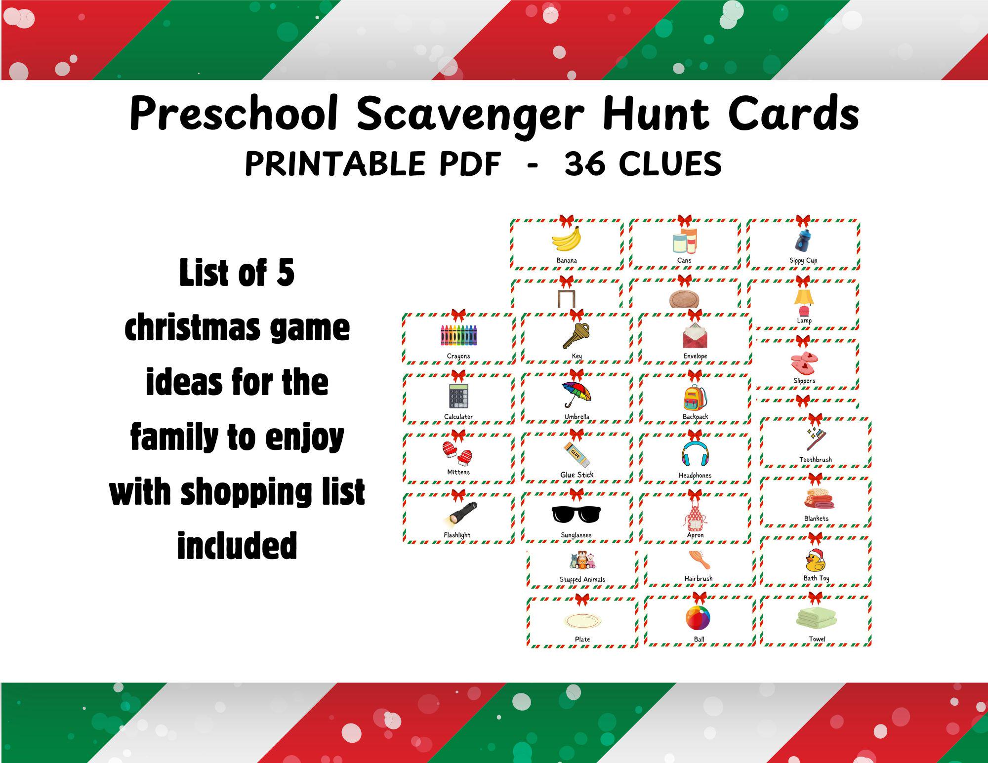 Indoor Preschool Christmas Scavenger Hunt, Christmas Scavenger, Hunt ...
