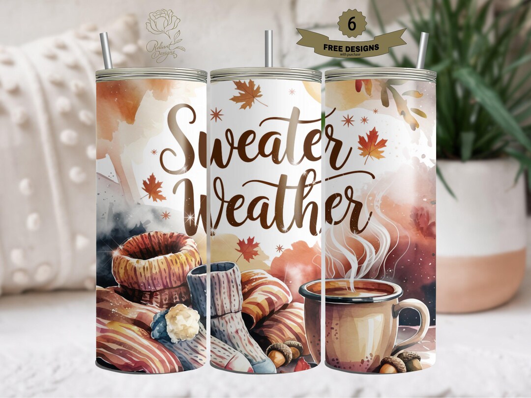 Sweater Weather Digital Download PNG Tumbler Wrap 20 Oz Skinny Tumbler ...