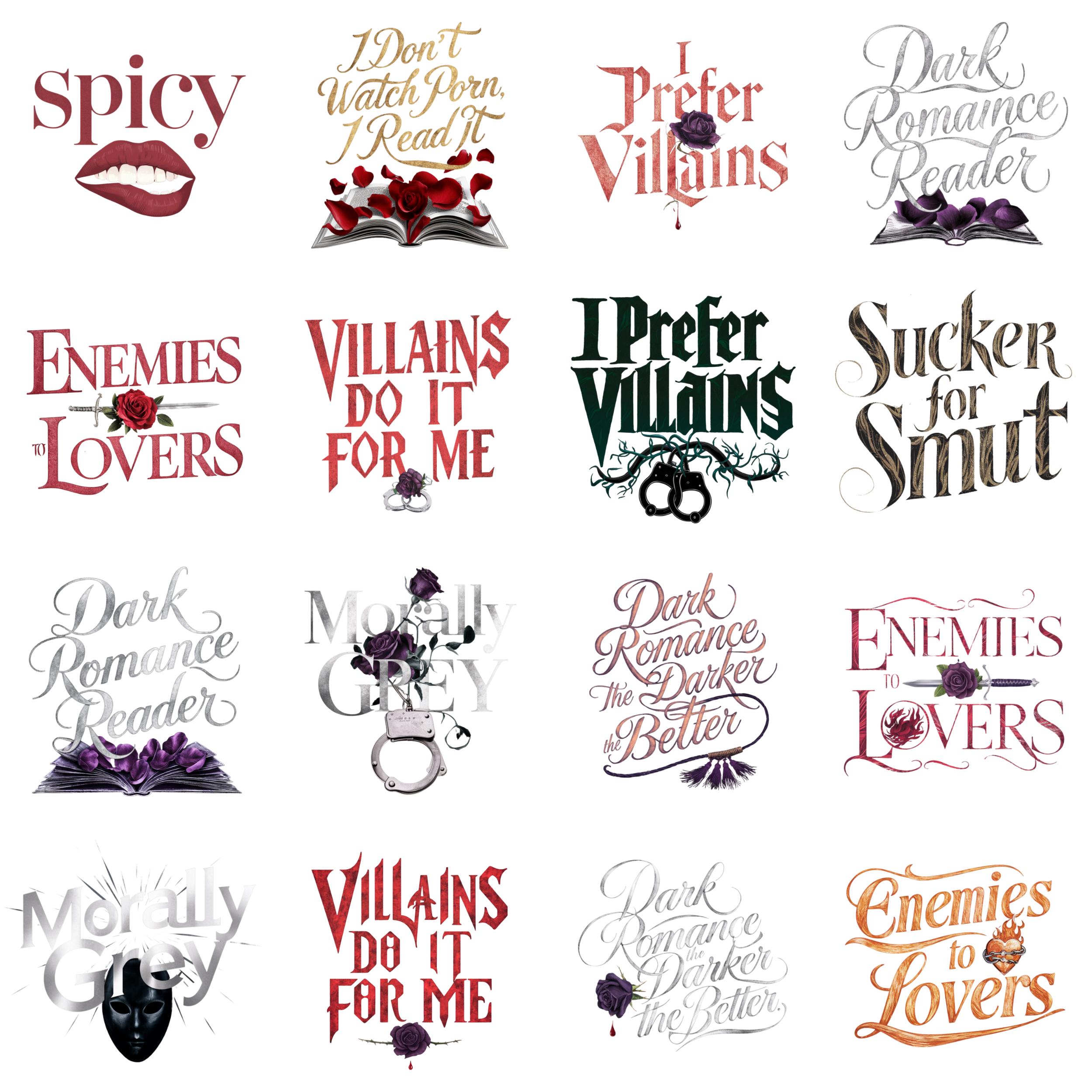 Dark Romance 35 PNG Reader Bundle - Smut Reader & Gothic Love PNG ...
