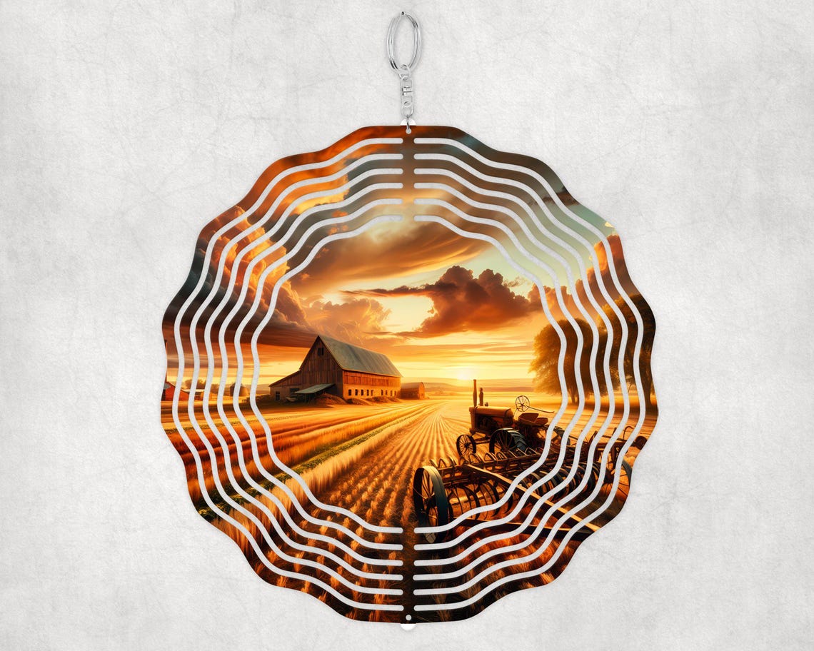 Farm Life Spinner - Sublimation Design - Barn and Tractor Spinner ...