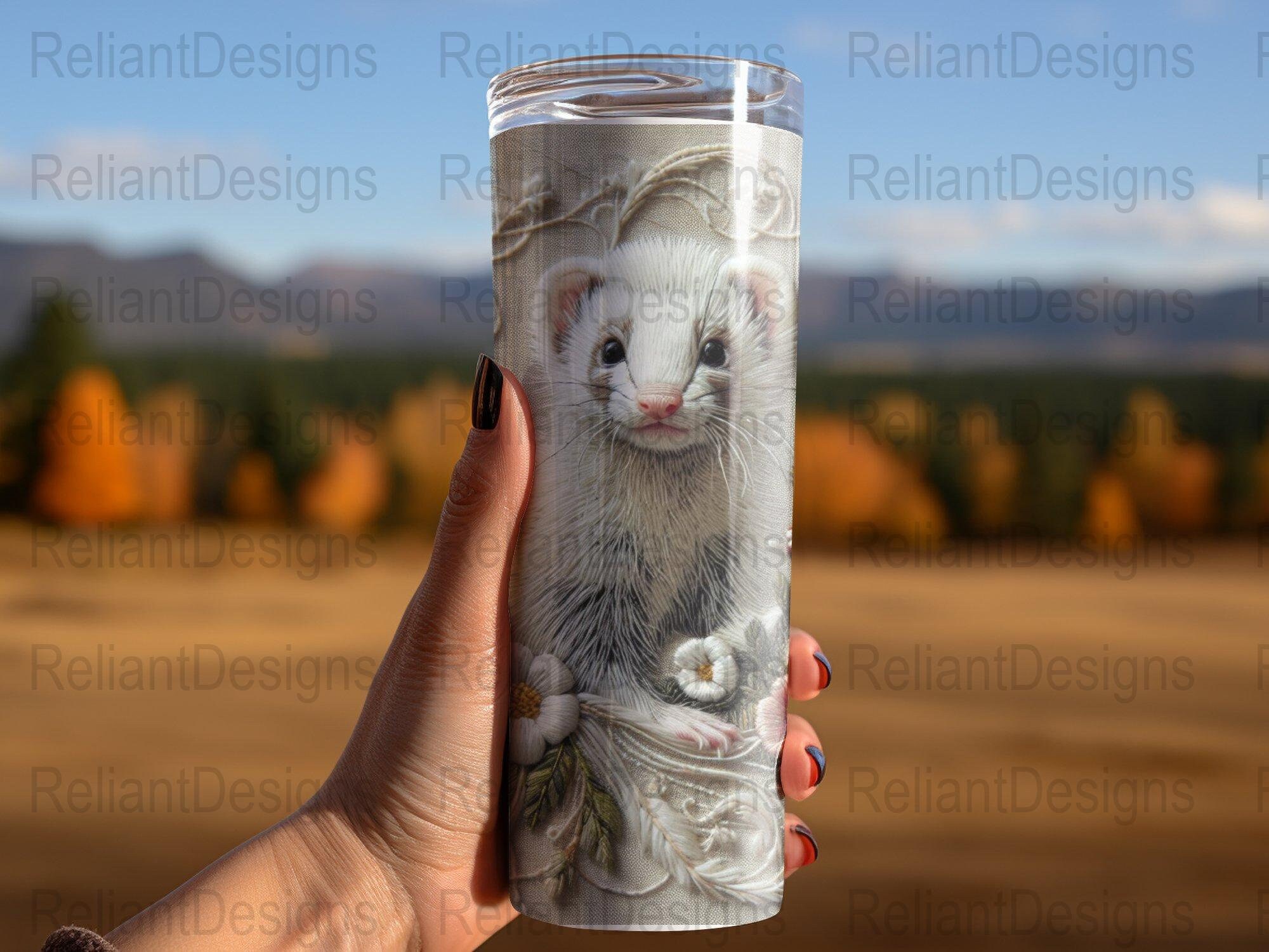Cute Ferret 20 Oz Skinny Tumbler Sublimation Design Digital Download ...