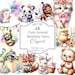 15 Cute Animal Birthday Party Clipart, Animals Birthday PNG Watercolor ...