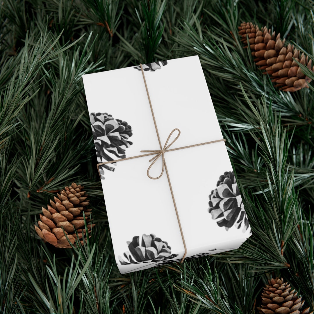 Scandinavian Pine Cone Gift Wrap Roll - Etsy