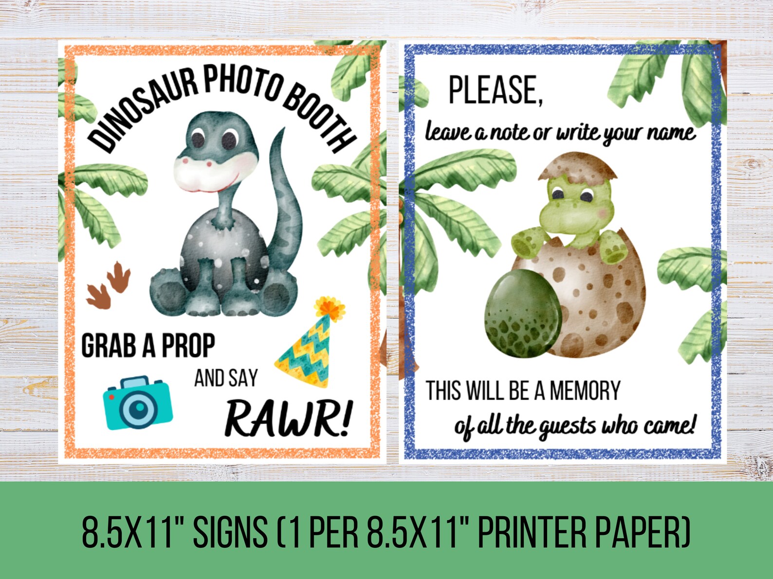 Dinosaur Party Signs, Printable Party Signs, Dinosaur Signs, Dinosaur ...