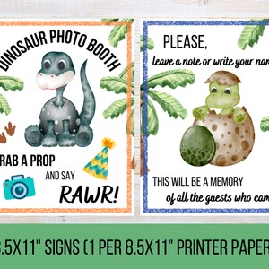 Dinosaur Party Signs, Printable Party Signs, Dinosaur Signs, Dinosaur ...