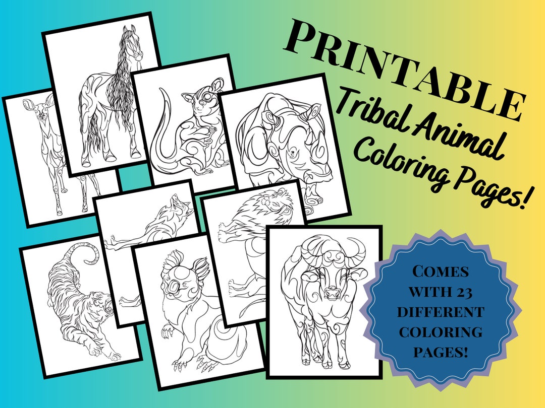 Tribal Animal Coloring Pages, Printable Coloring Pages, Coloring Pages ...