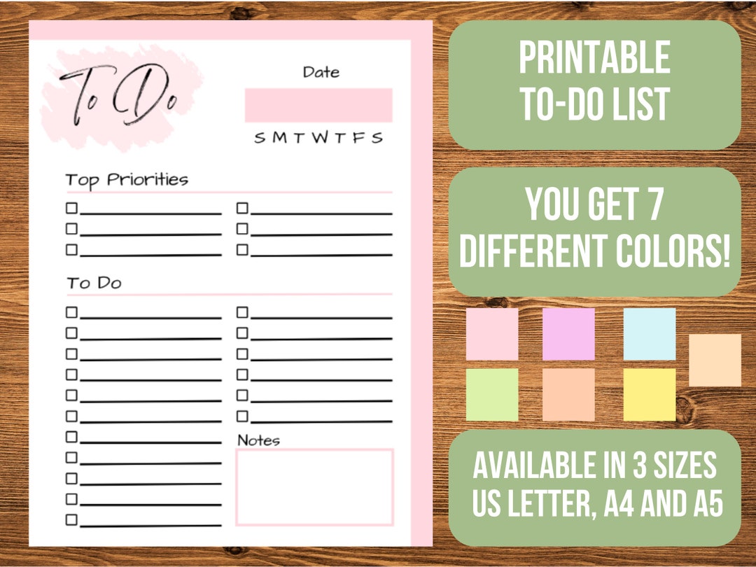 Printable to Do List, Pastel to Do List, Planner Inserts, Daily Task ...