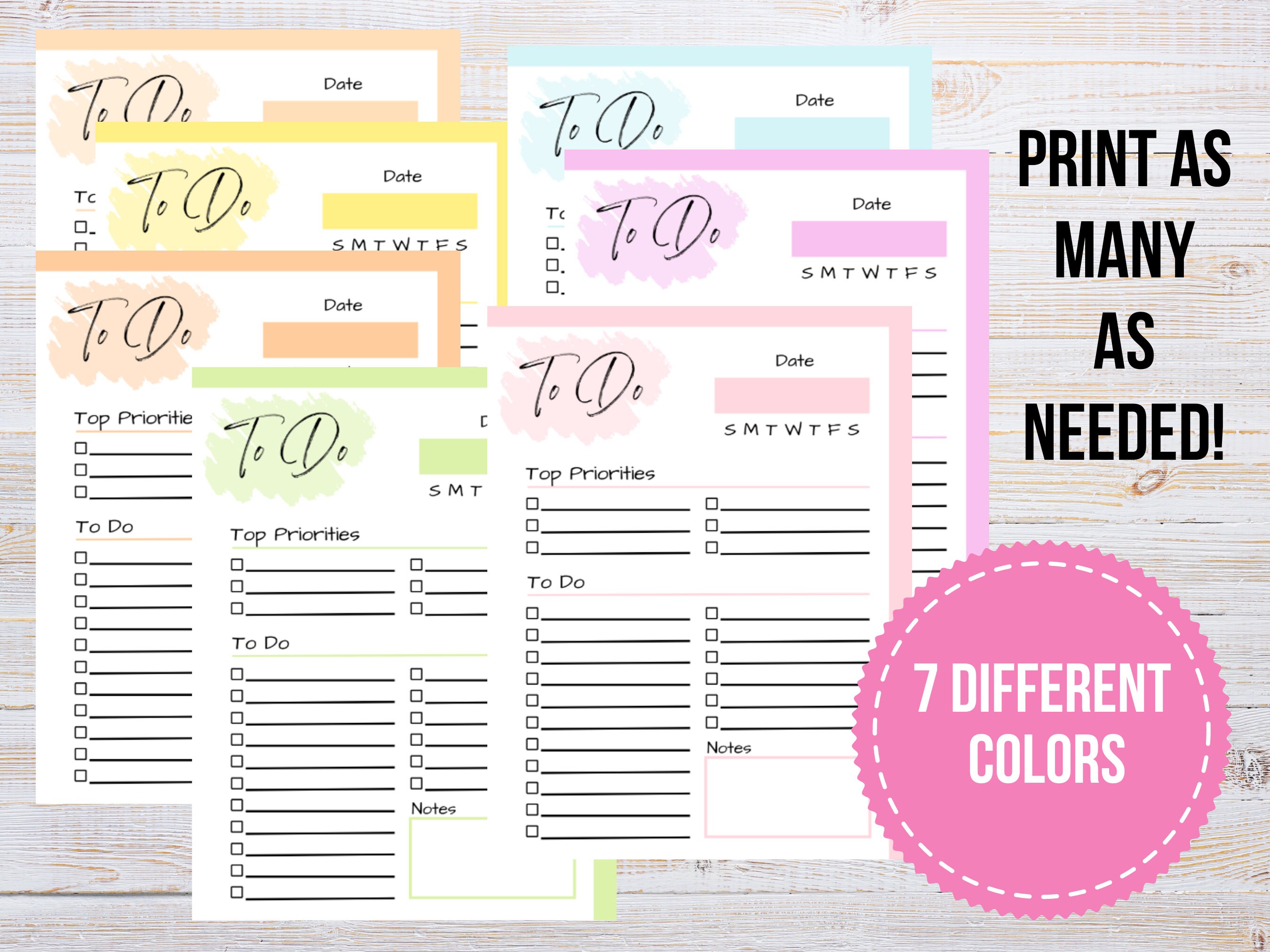 Printable to Do List, Pastel to Do List, Planner Inserts, Daily Task ...