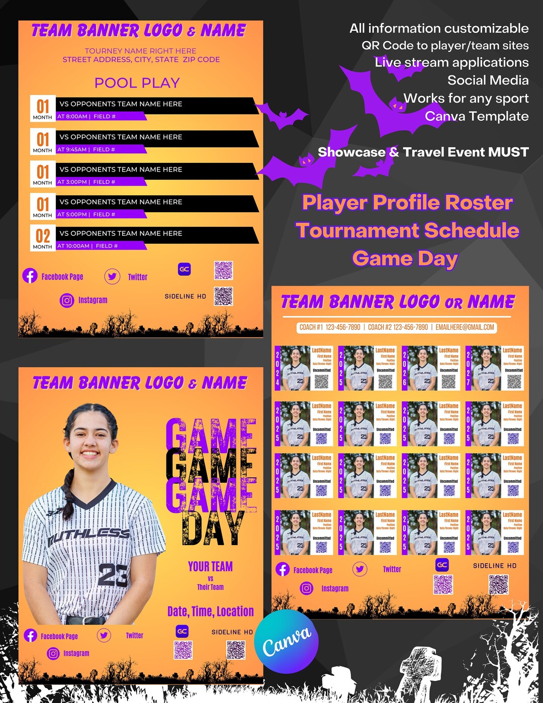 Halloween Roster - Schedule - Gameday Travel Team Softball Roster ...