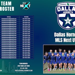 Travel Team | Select Soccer Roster | College Recruiting Editable ...