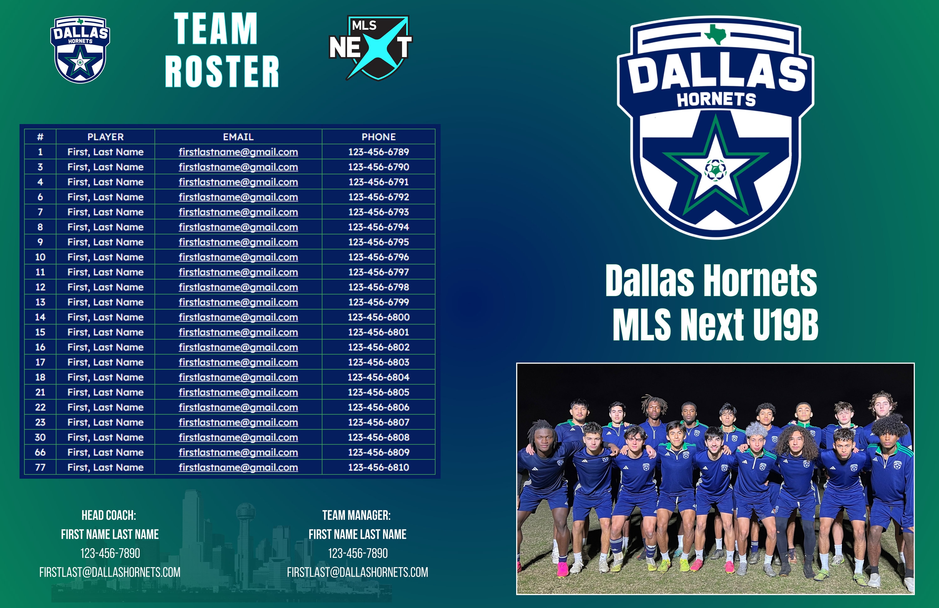 Travel Team | Select Soccer Roster | College Recruiting Editable ...