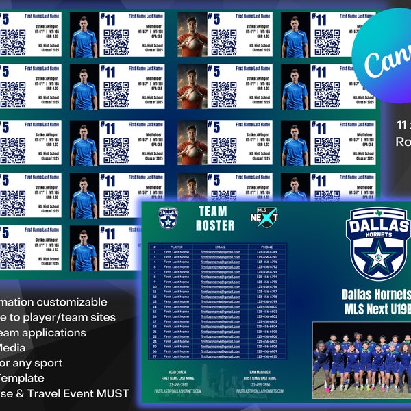 Soccer Team Profile Template - Etsy