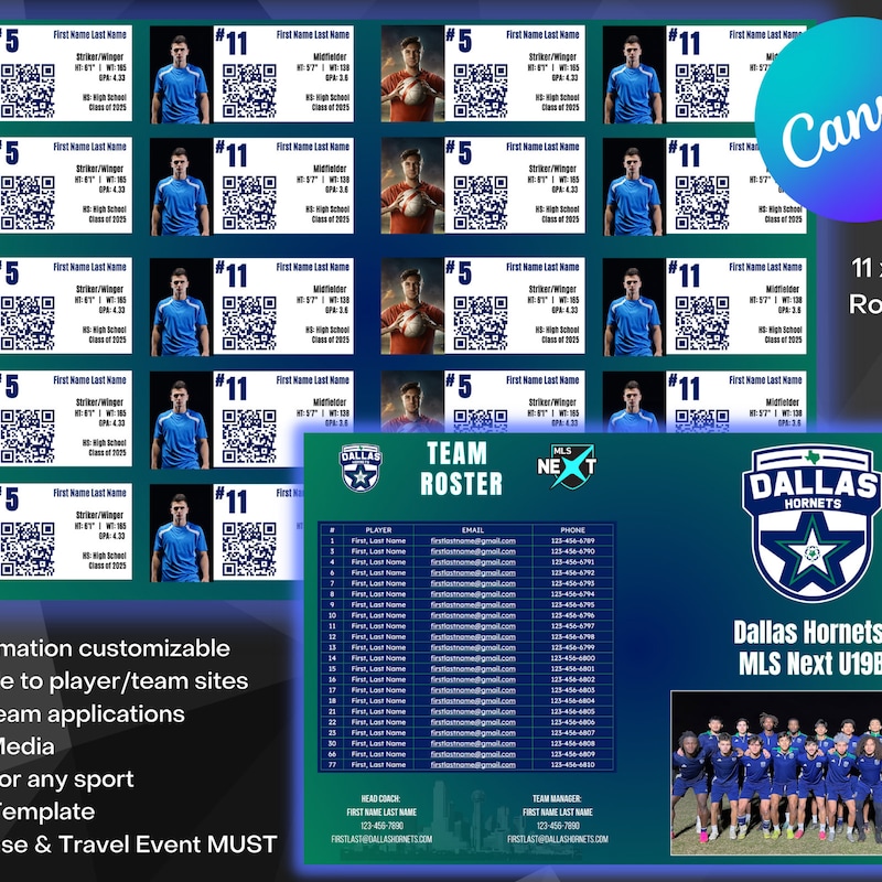 Soccer Team Roster Poster - Etsy