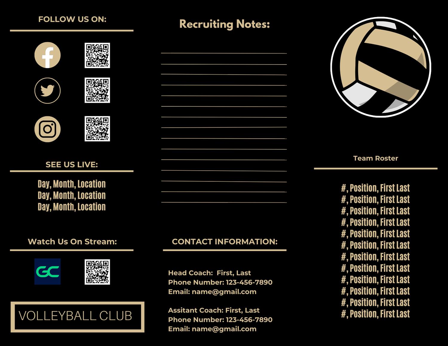 12 Player Volleyball Team Roster | Travel Team & Club Must Have ...