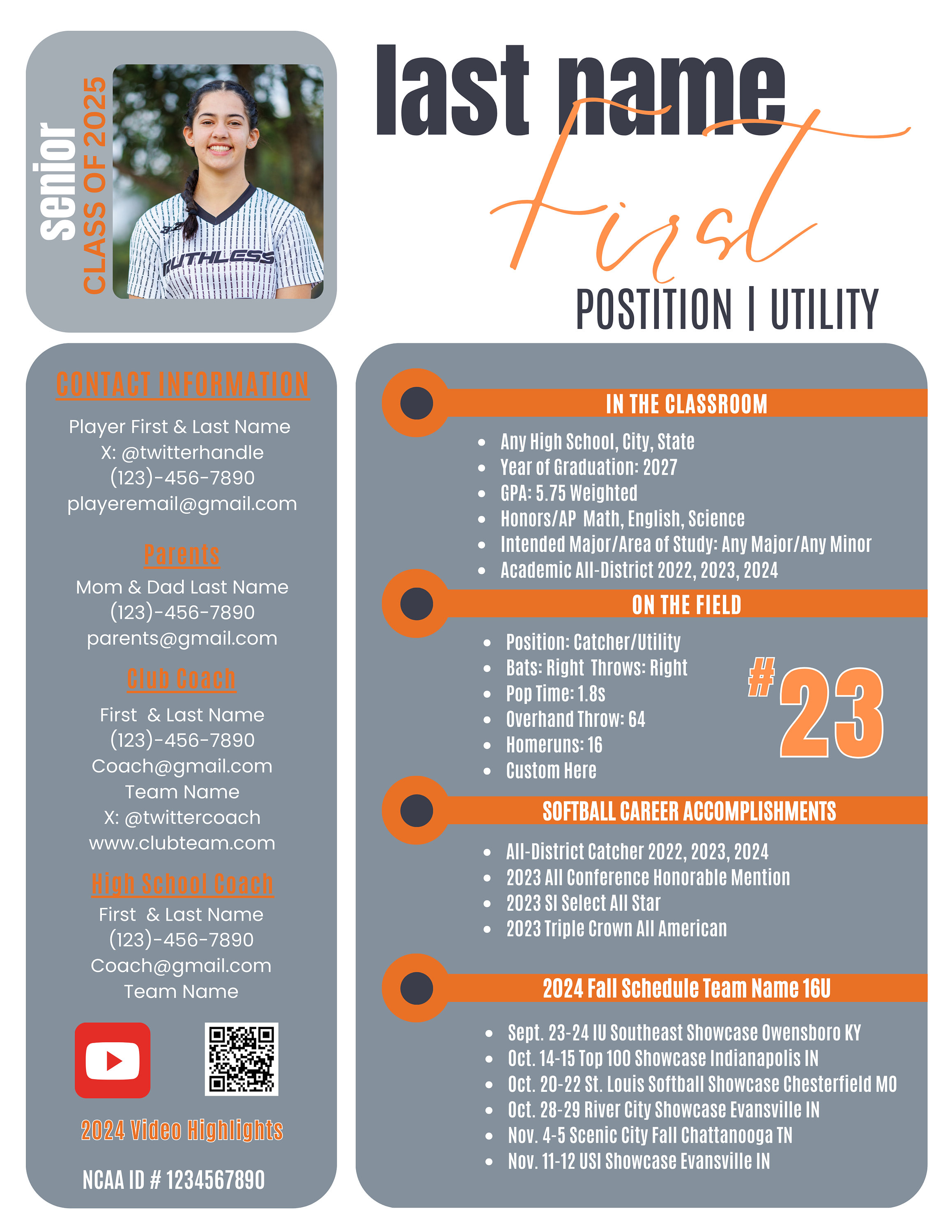 Individual Sports Profile | College Recruiting | Softball Baseball ...