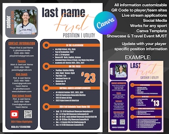 Individual Profile Sheet Photo College Recruiting | Softball Baseball ...