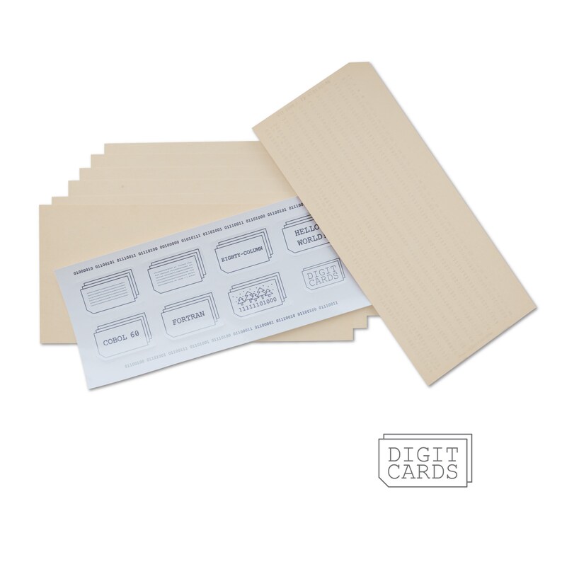 Sticker Pack Authentic Computer Punch Cards, Punched Card Collection ...