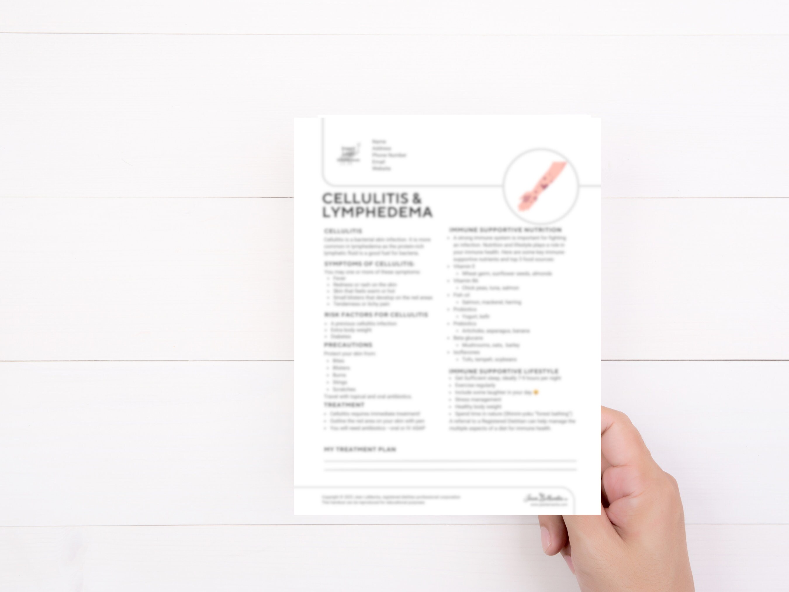 Cellulitis Teaching Tool Template - Etsy