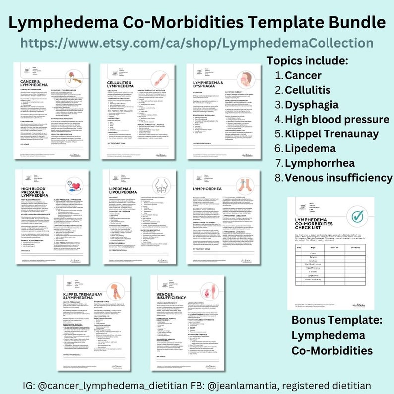 Lymphedema Co-morbidities Bundle Template Teaching Tools - Etsy