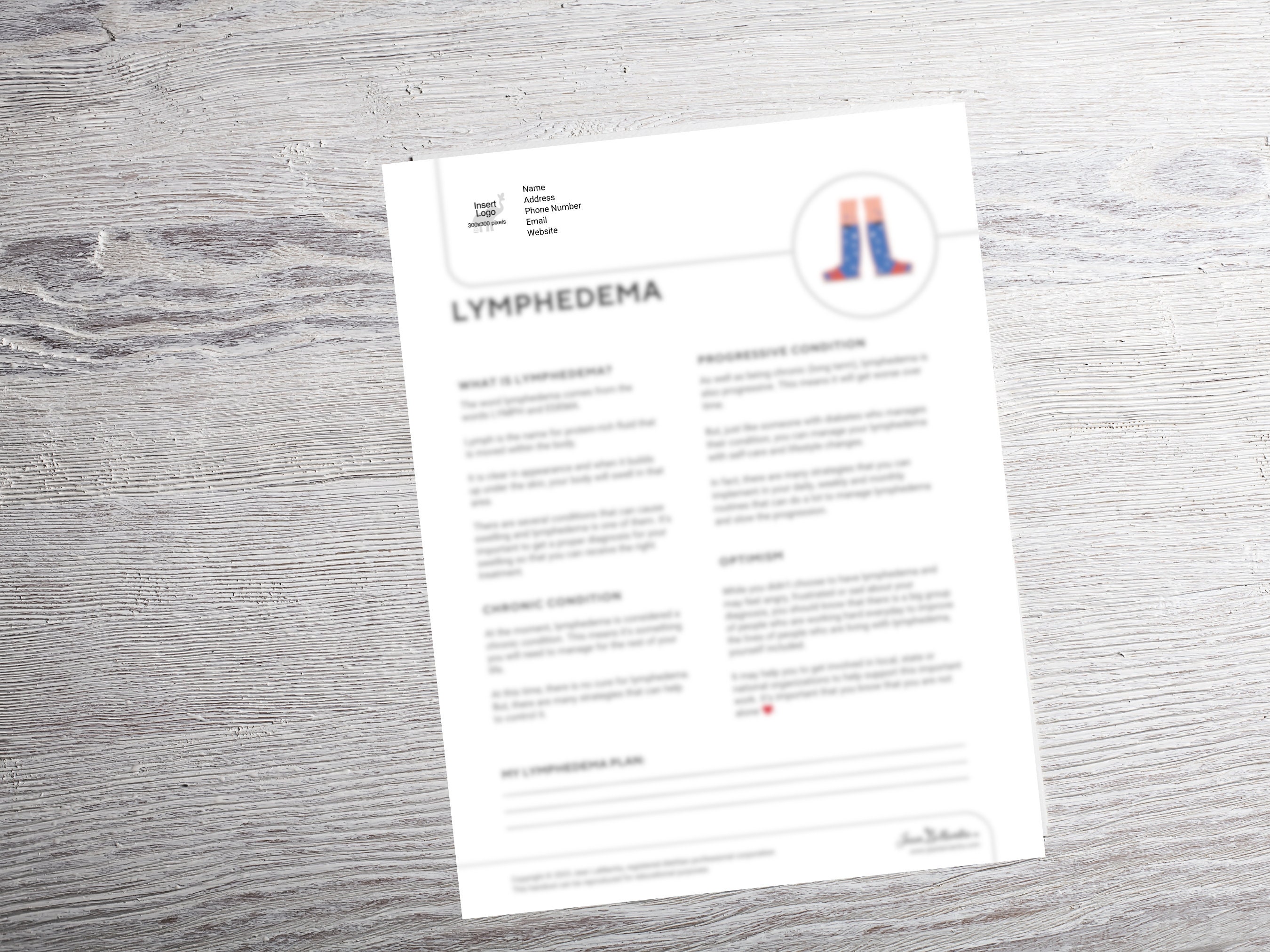 Lymphedema Teaching Tool Template - Etsy