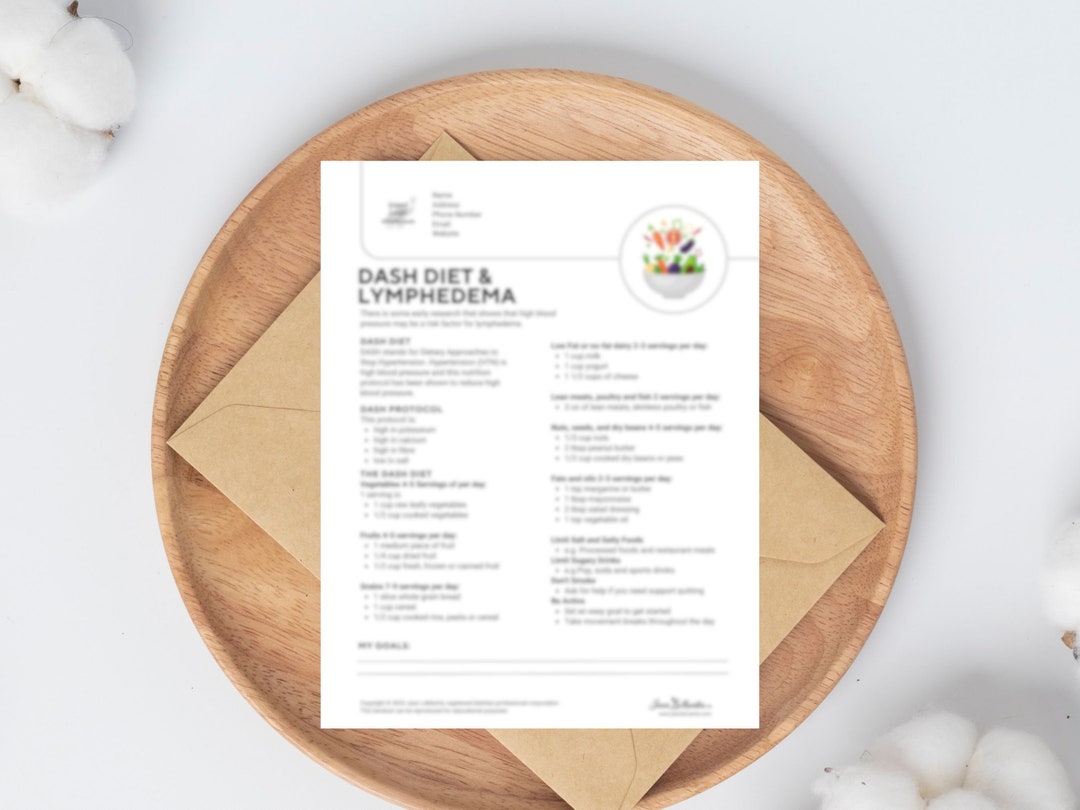 DASH Diet for Lymphedema Teaching Tool Handout Grey and White - Etsy