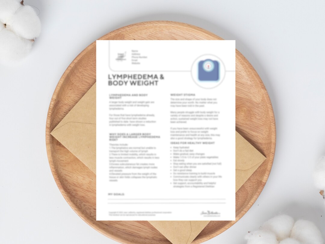 Body Weight and Lymphedema Template Teaching Tool Grey and White - Etsy
